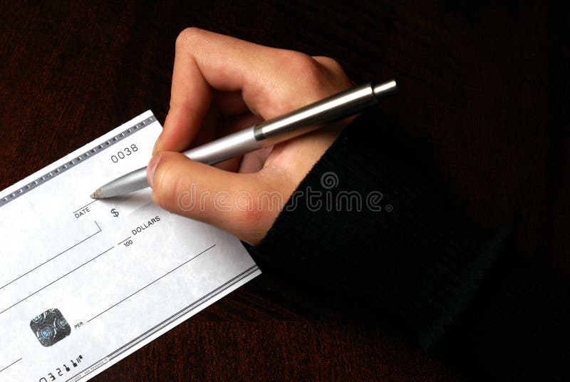 Cheque writing stock image. Image of buying, deduction - 14165793