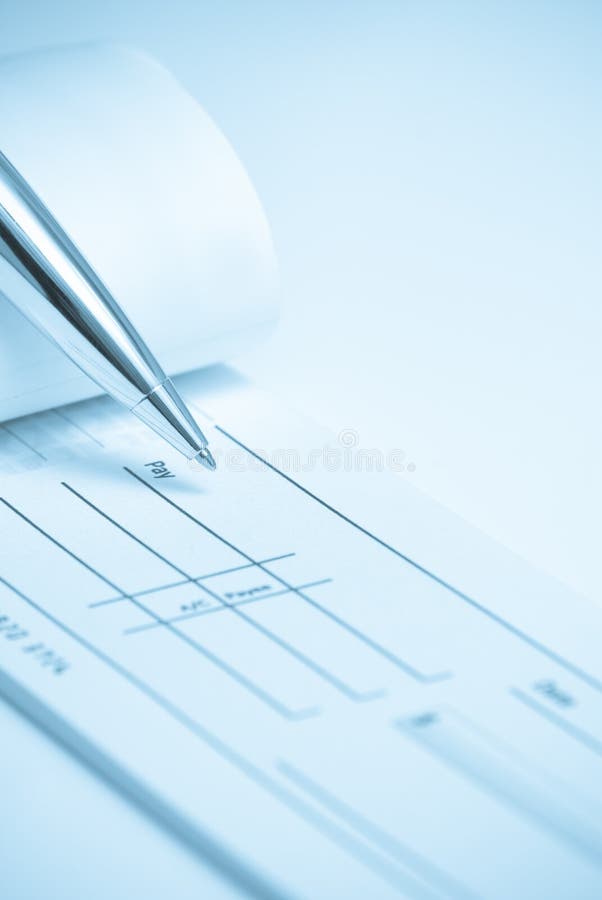 Writing a Cheque stock image. Image of blue, date, close - 6406029