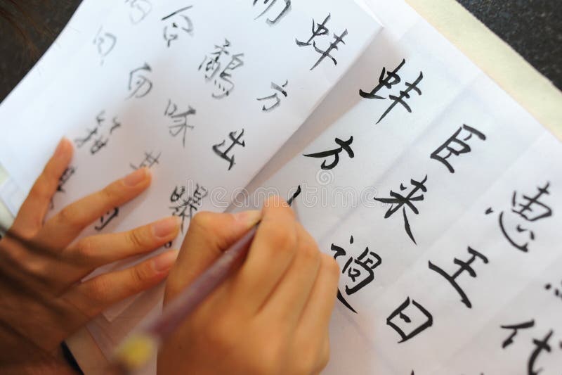 Writing Chinese Calligraphy Stock Image - Image of objectsequipment ...
