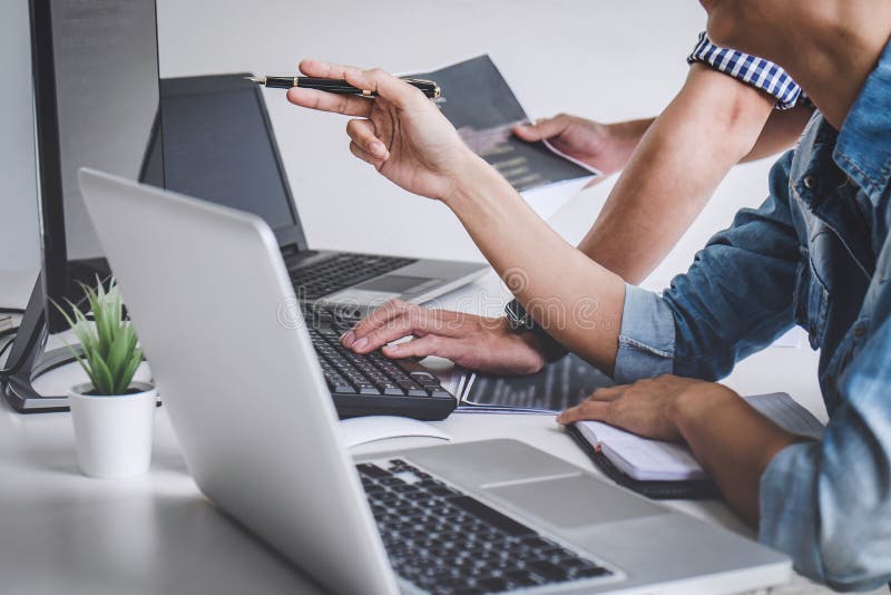 Writing Codes and Typing Data Code Technology, Programmer Cooper Stock Photo - Image of monitor ...