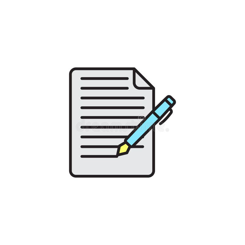 Writing Colored Vector Icon on White Background Stock Vector ...