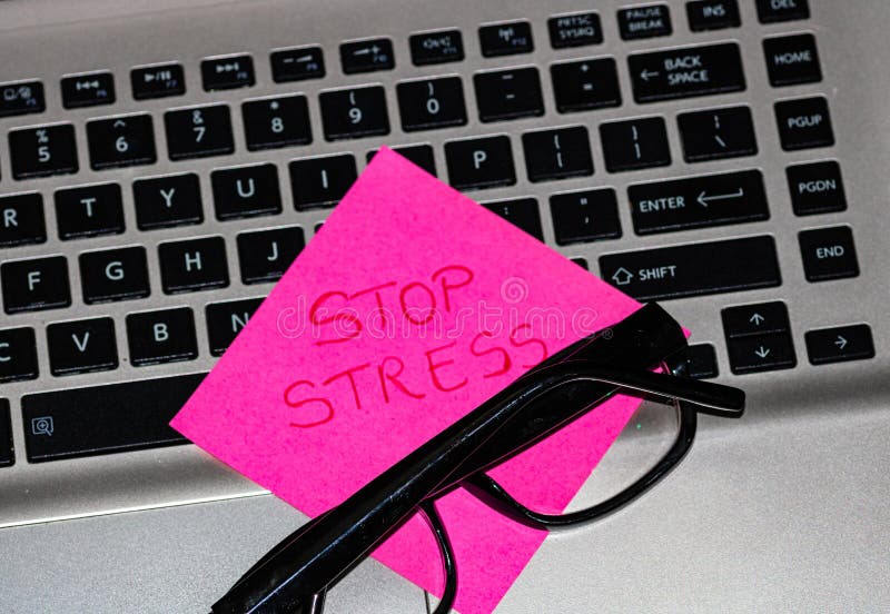 Writing on Colorful Sticky Note Stop Stress. Text with Stop Stress on ...