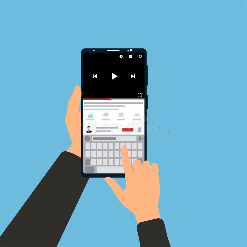 Hand Keyboard Mobile Typing Stock Illustrations – 718 Hand Keyboard ...