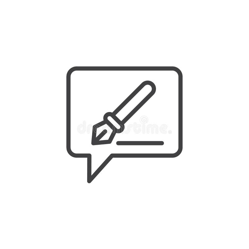 Writing Comment Outline Icon Stock Vector - Illustration of perfect ...