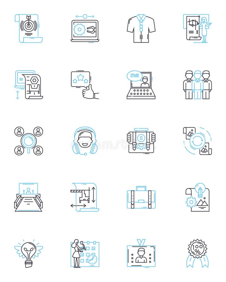 Writing Composing Linear Icons Set. Creativity, Expression, Penmanship ...