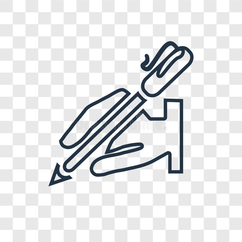 Writing Concept Vector Linear Icon Isolated on Transparent Background ...