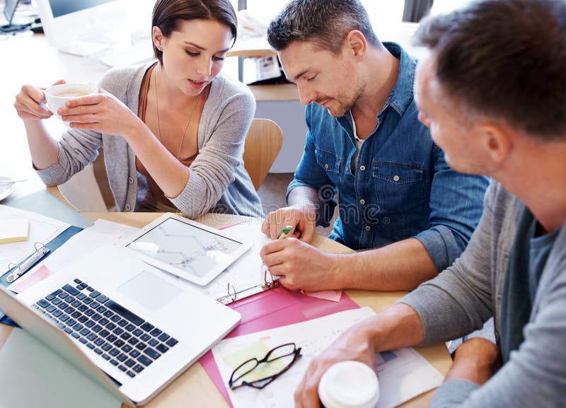 Writing, Creative Agency and Business People in Office for Teamwork ...