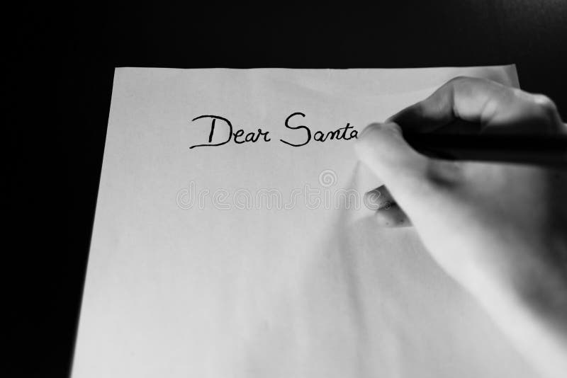Writing Dear Santa for Christmas. Christmas Letter Stock Illustration ...