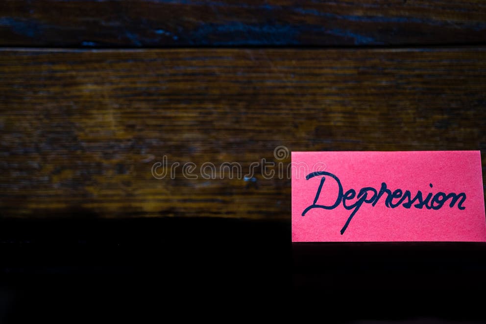 Writing Depression on Label. Depression Concept Stock Image - Image of ...