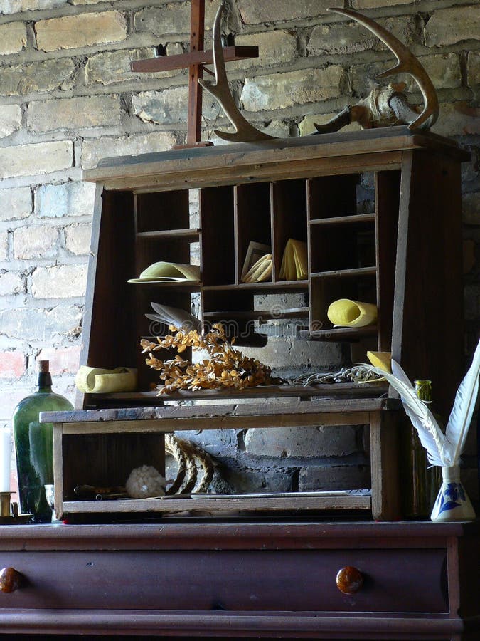 Old writing desk stock image. Image of parchment, grungy - 15448609
