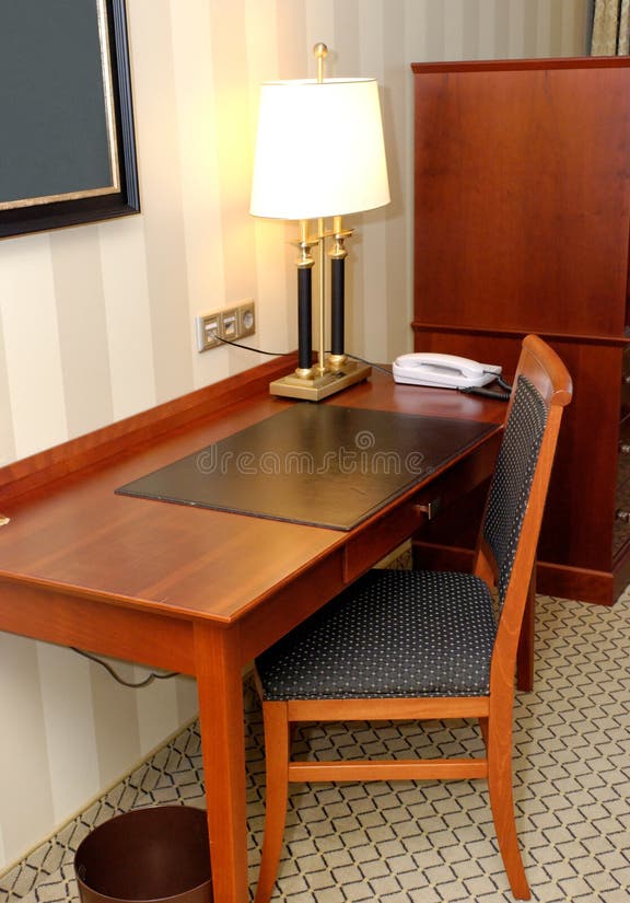 Writing Desk in Hotel Room stock image. Image of lamp - 7210439
