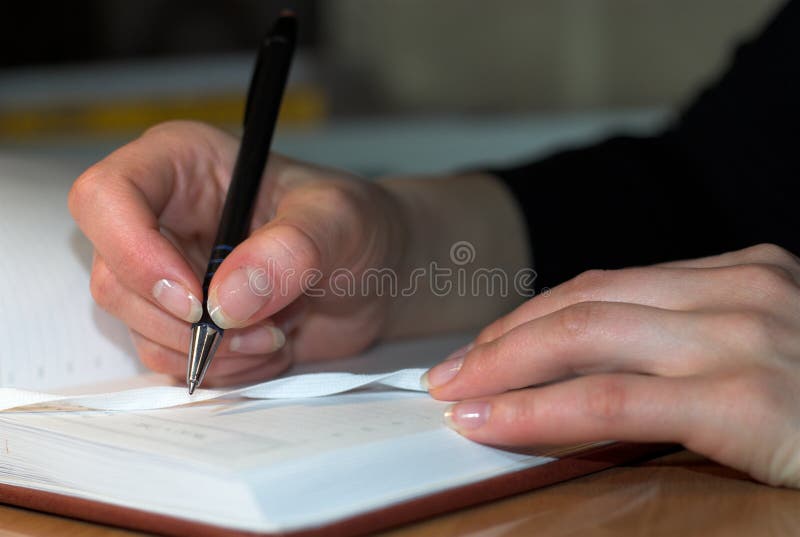 Writing in a diary stock photo. Image of communicate, hold - 7961952