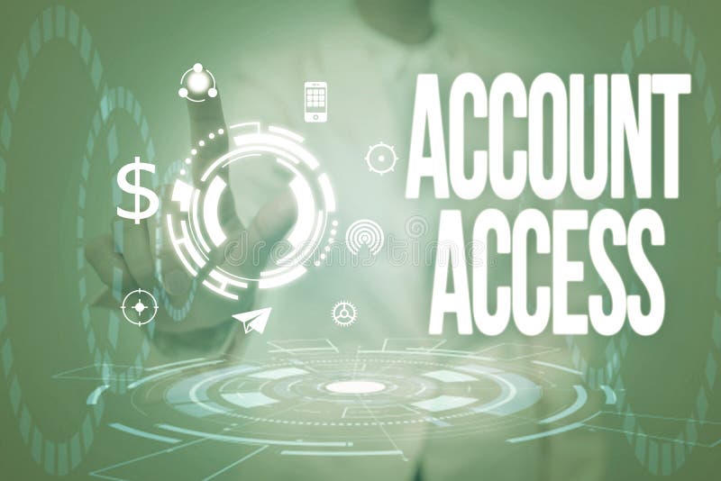 Writing Displaying Text Account Access. Word for Having Permission To ...