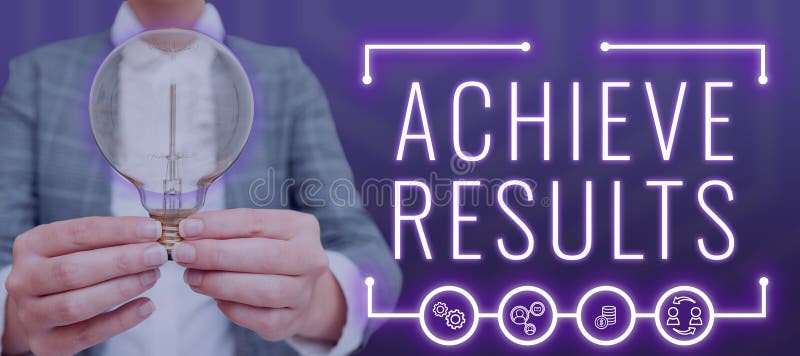 Text Sign Showing Achieve Results. Business Showcase Simultaneous ...