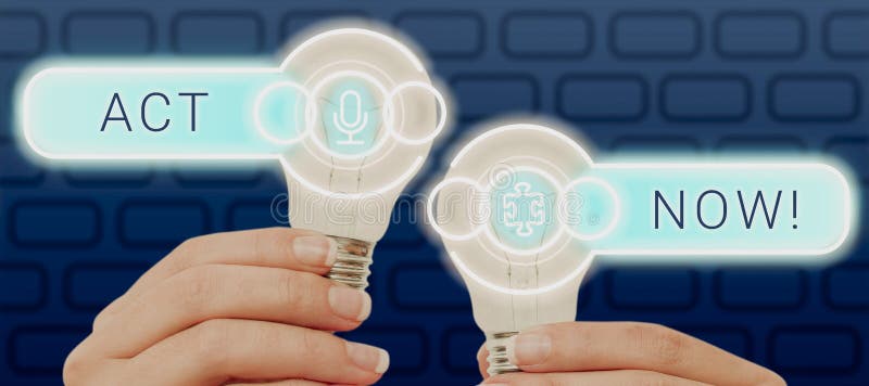 Writing Displaying Text Act Now. Internet Concept Having Fast Response ...