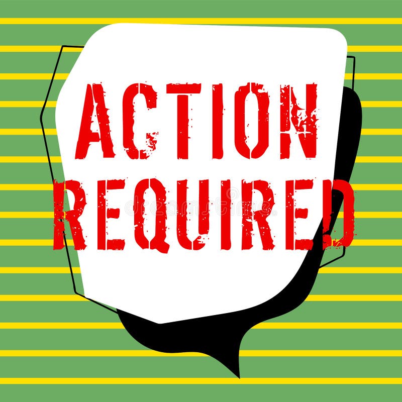 Writing Displaying Text Action Required. Word Written on Regard an ...