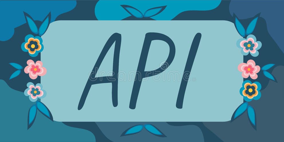 Writing Displaying Text Api Conceptual Photo Set Of Routines Protocols And Tools For Building