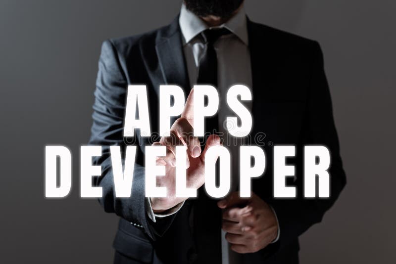 Writing Displaying Text Apps Developer. Word Written on Graphic Artist ...