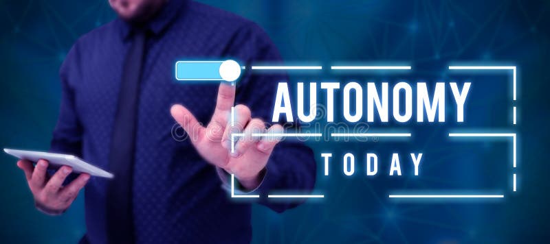 Writing Displaying Text Autonomy. Business Showcase Vehicle that Can ...