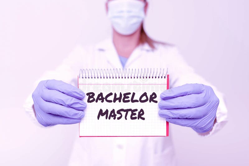 Writing Displaying Text Bachelor Master. Word Written on an Advanced ...