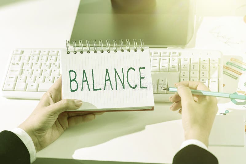 Writing Displaying Text Balance. Business Showcase Condition in Which ...