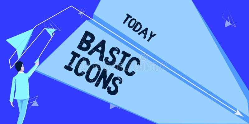 Writing Displaying Text Basic Icons. Word for Pictogram or Ideogram ...