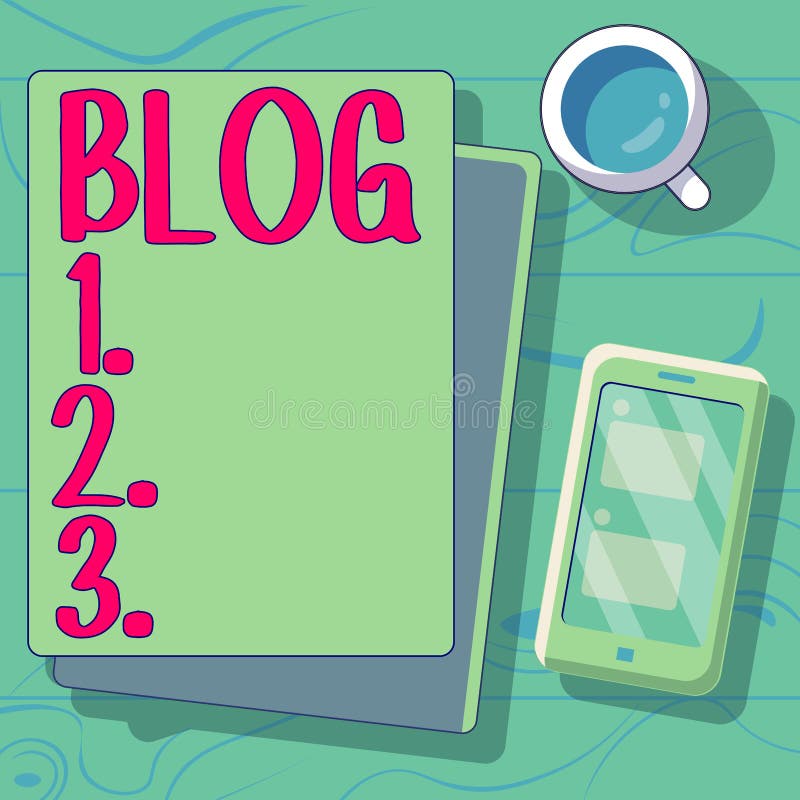 Writing Displaying Text Blog. Business Approach a Regularly Updated Website Web Page Written in ...