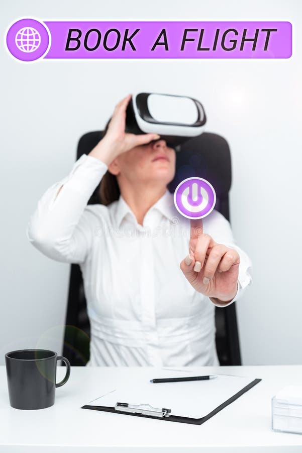 Text Caption Presenting Book a Flight. Business Overview Purchase ...