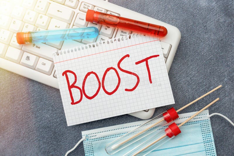 Writing Displaying Text Boost. Internet Concept a Source of Help or ...