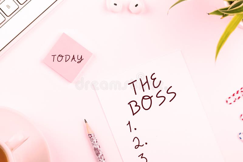 Writing Displaying Text the Boss. Business Idea a Person Who Exercises ...