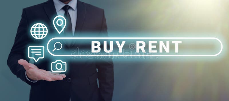 Writing Displaying Text Buy Rent. Business Concept Choosing between ...