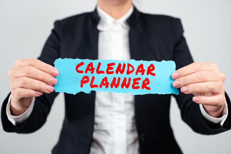 Writing Displaying Text Calendar Planner. Business Showcase Schedule of ...