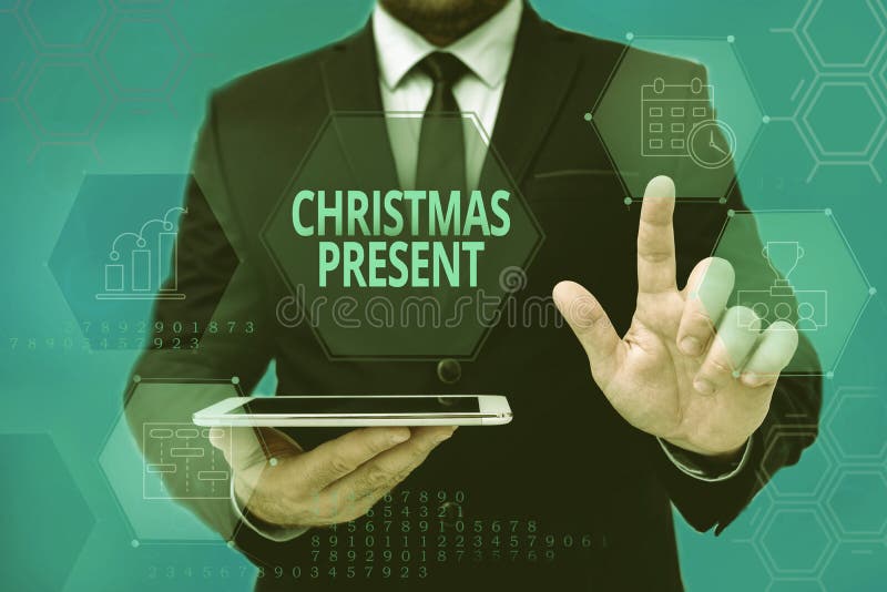 Writing Displaying Text Christmas Present. Concept Meaning Presented As ...