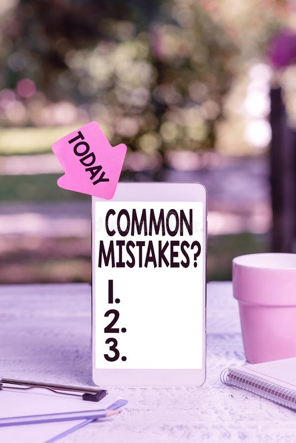 Text Sign Showing Common Mistakes Question. Word for Repeat Act or ...
