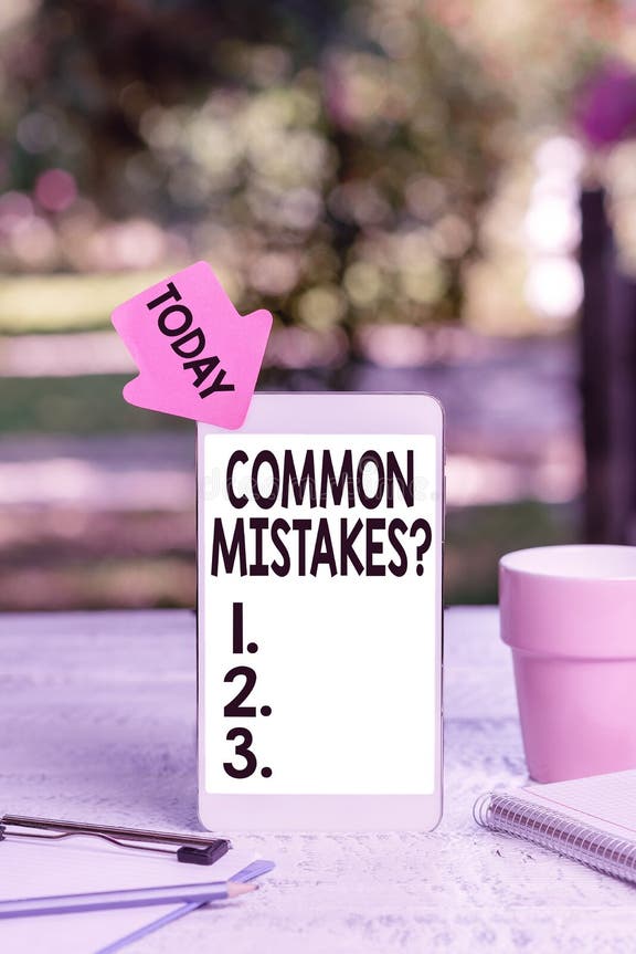 Text Sign Showing Common Mistakes Question. Word for Repeat Act or ...