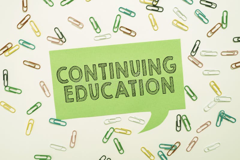 Writing Displaying Text Continuing Education. Internet Concept ...