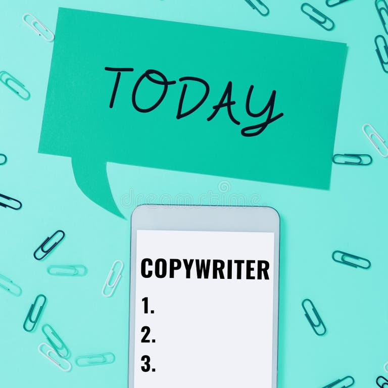 Writing Displaying Text Copywriter. Concept Meaning Writing the Text of ...