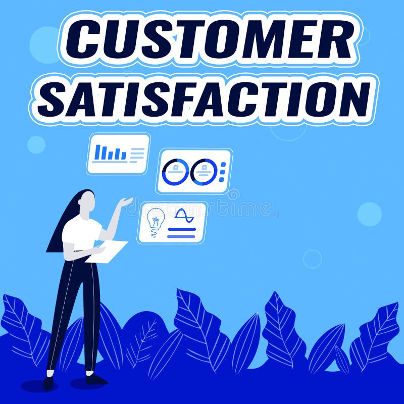 Writing Displaying Text Customer Satisfaction. Concept Meaning Exceed ...