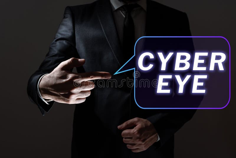 Text Caption Presenting Cyber Eye. Word Written on Tool Engages in ...