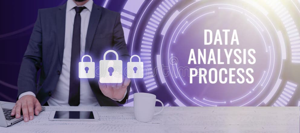 Hand Writing Sign Data Analysis Process. Internet Concept Build a Dashboard and Analyze with ...