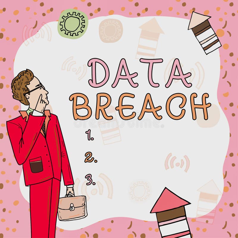 Writing Displaying Text Data Breach. Internet Concept Security Incident ...