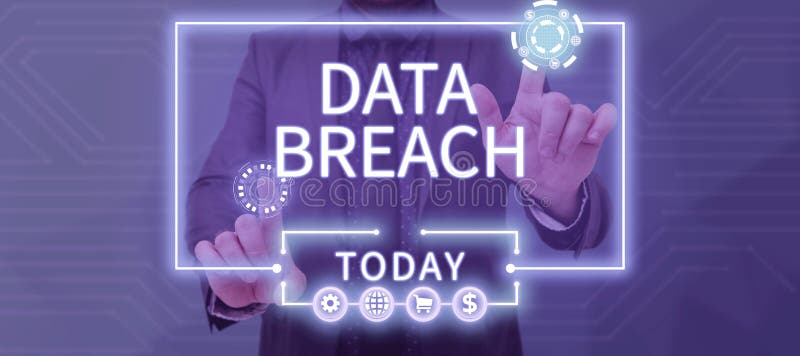 Writing Displaying Text Data Breach. Word Written on Unauthorized ...