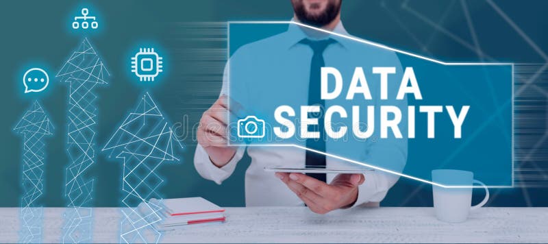 Text Sign Showing Data Security. Business Overview Protected Important ...