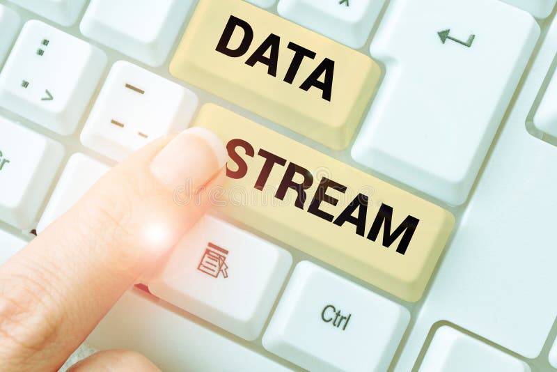 Writing Displaying Text Data Stream Conceptual Photo Sequence Of Digitally Encoded Coherent