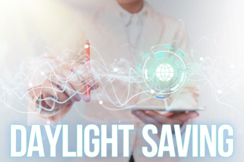 Writing Displaying Text Daylight Saving. Internet Concept Storage ...