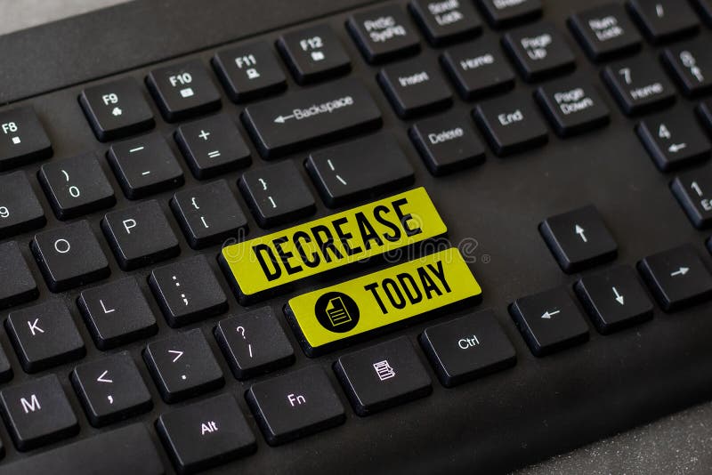 Hand Writing Sign Decrease. Concept Meaning Make or Become Smaller or ...