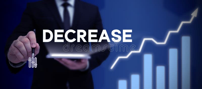 Writing Displaying Text Decrease. Word for Make or Become Smaller or ...