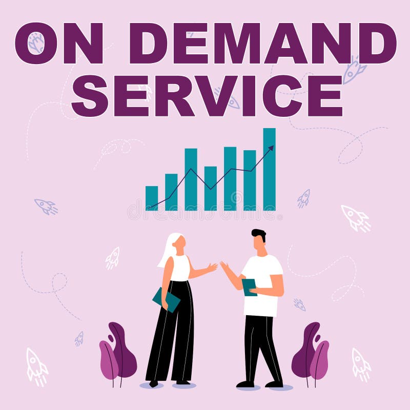 Text Caption Presenting on Demand Service. Business Approach Allow ...