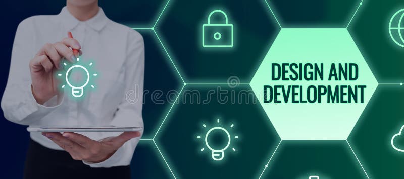 Text Showing Inspiration Design and Development. Concept Meaning ...