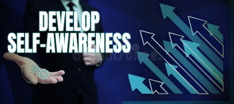 Writing Displaying Text Develop Self Awareness. Word for Improve Sharp ...